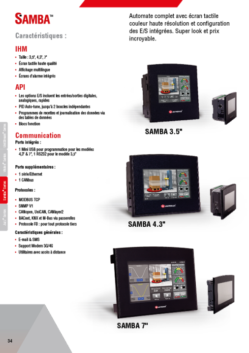 Catalogues et fiches produits Unitronics