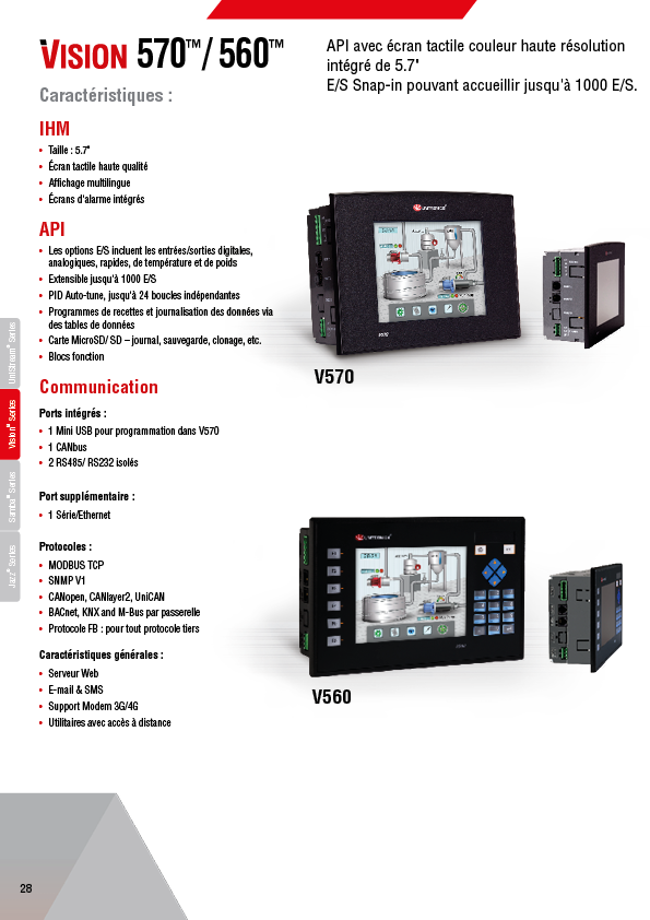 Catalogues et fiches produits Unitronics