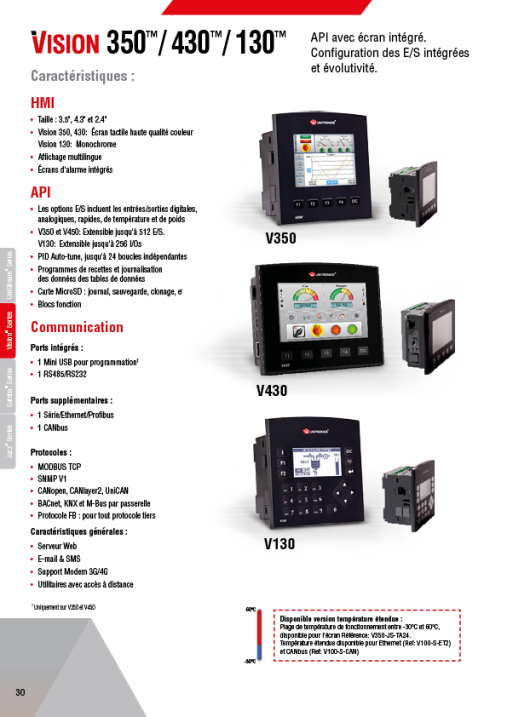 Catalogues et fiches produits Unitronics